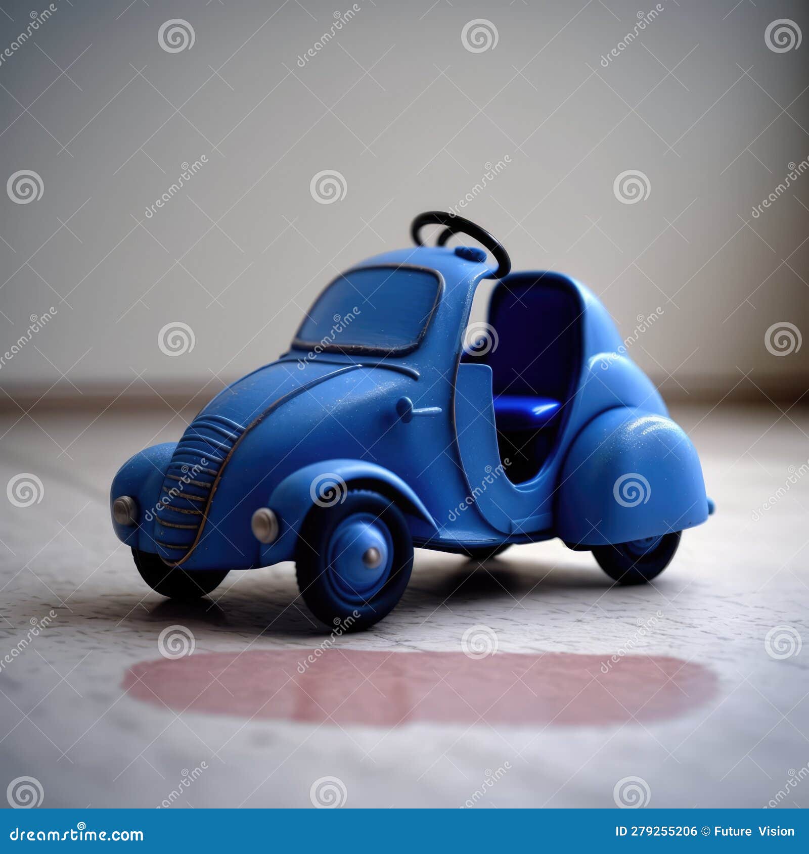 Close Up of Blue Car Toy on Grey Background, Created Using Generative ...