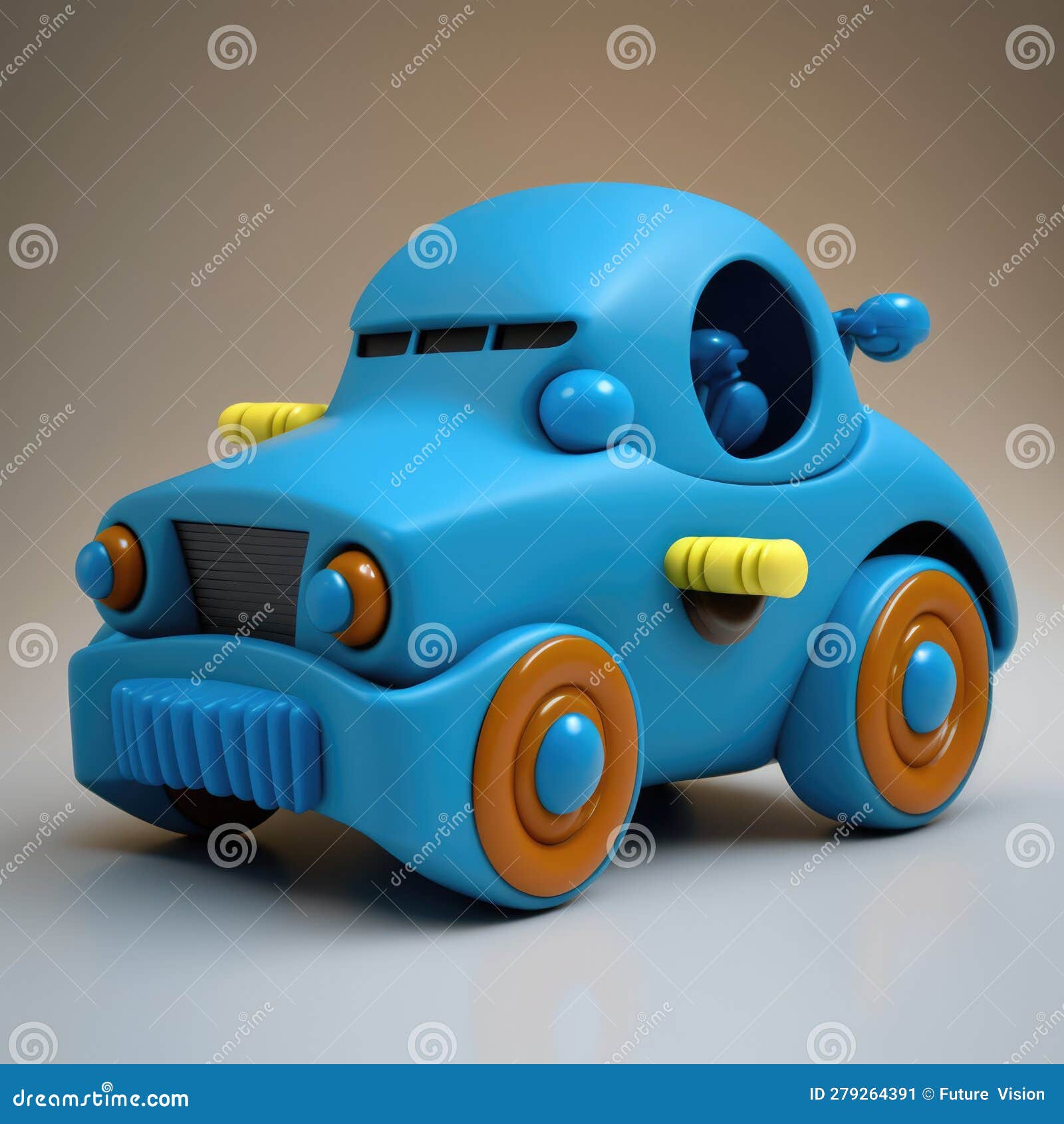 Close Up of Blue Car Toy on Grey Background, Created Using Generative ...
