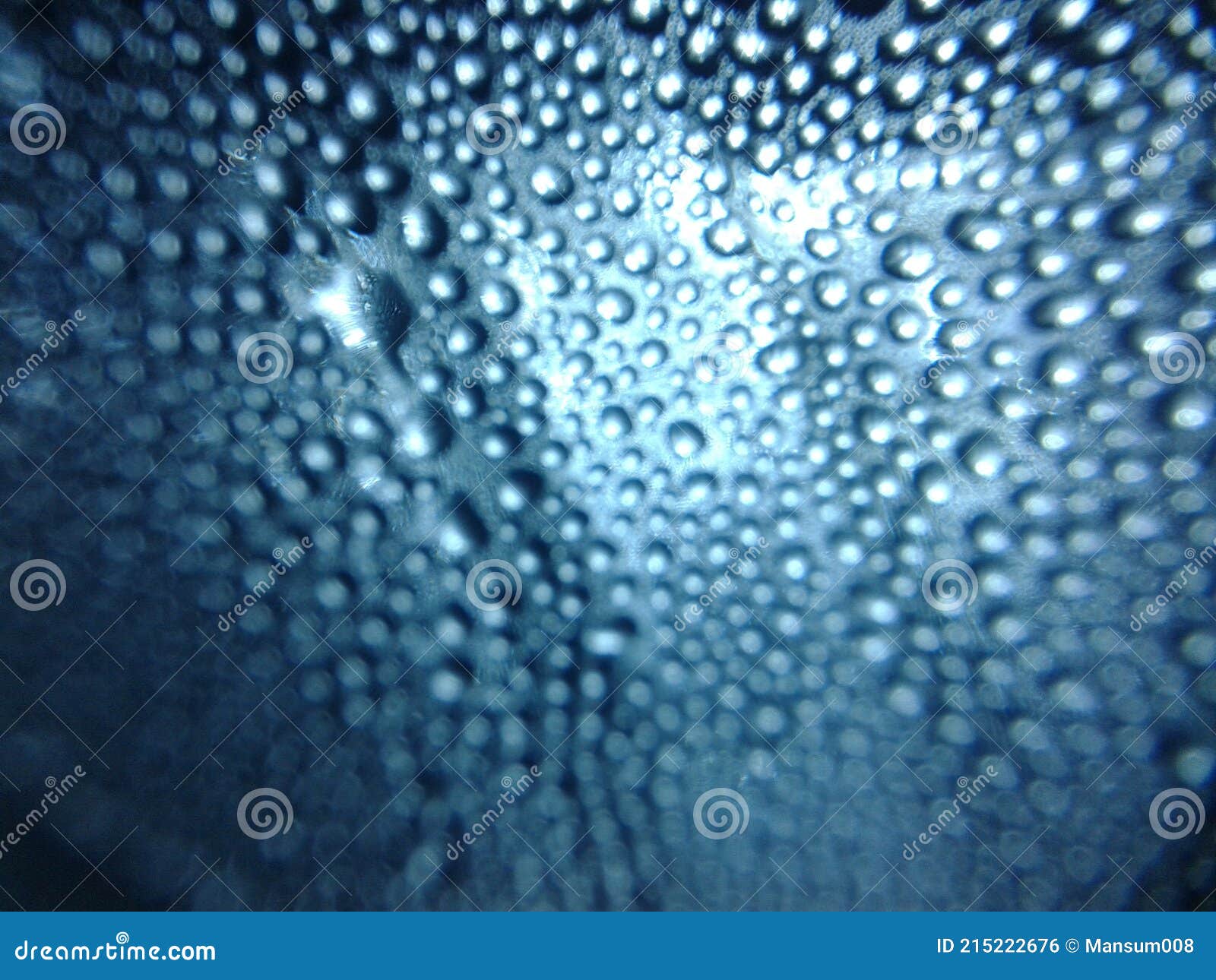 Blue Color of Dew Drop on Plastic Plate Stock Photo - Image of nature ...