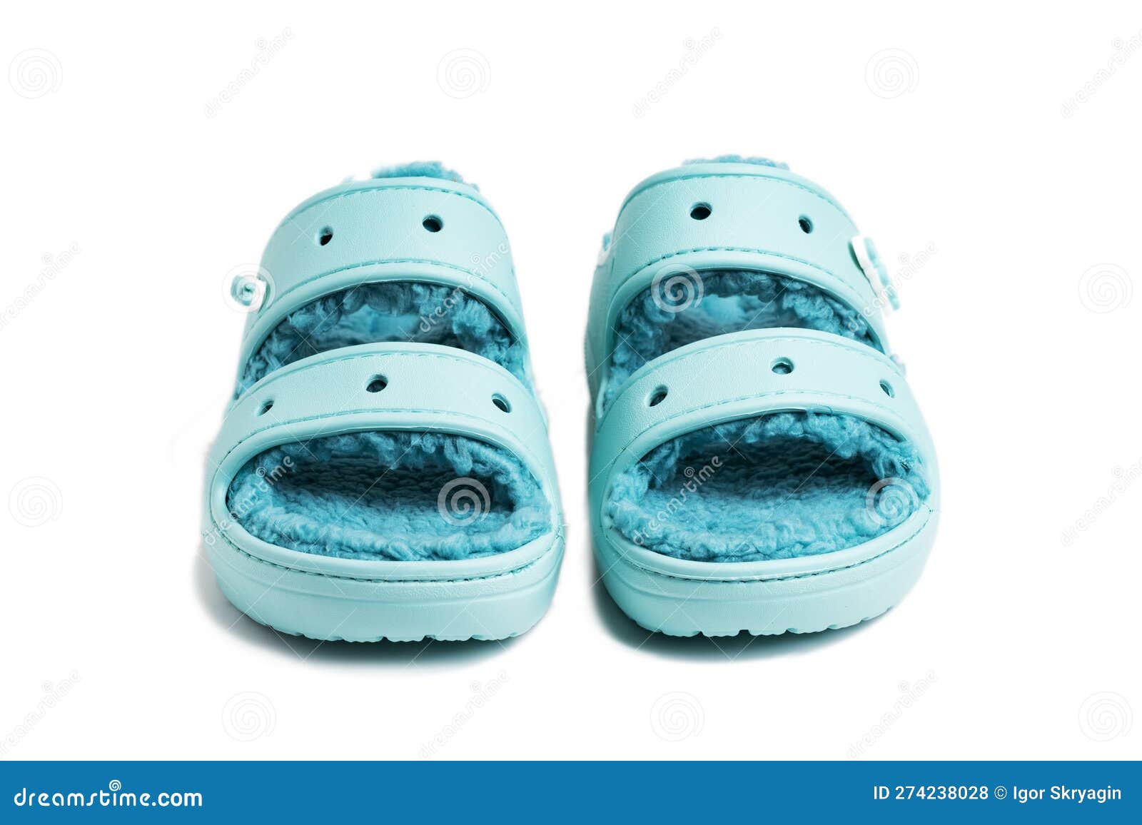Close-up of Blue Crocs Sandals. Isolated on White Background Editorial ...