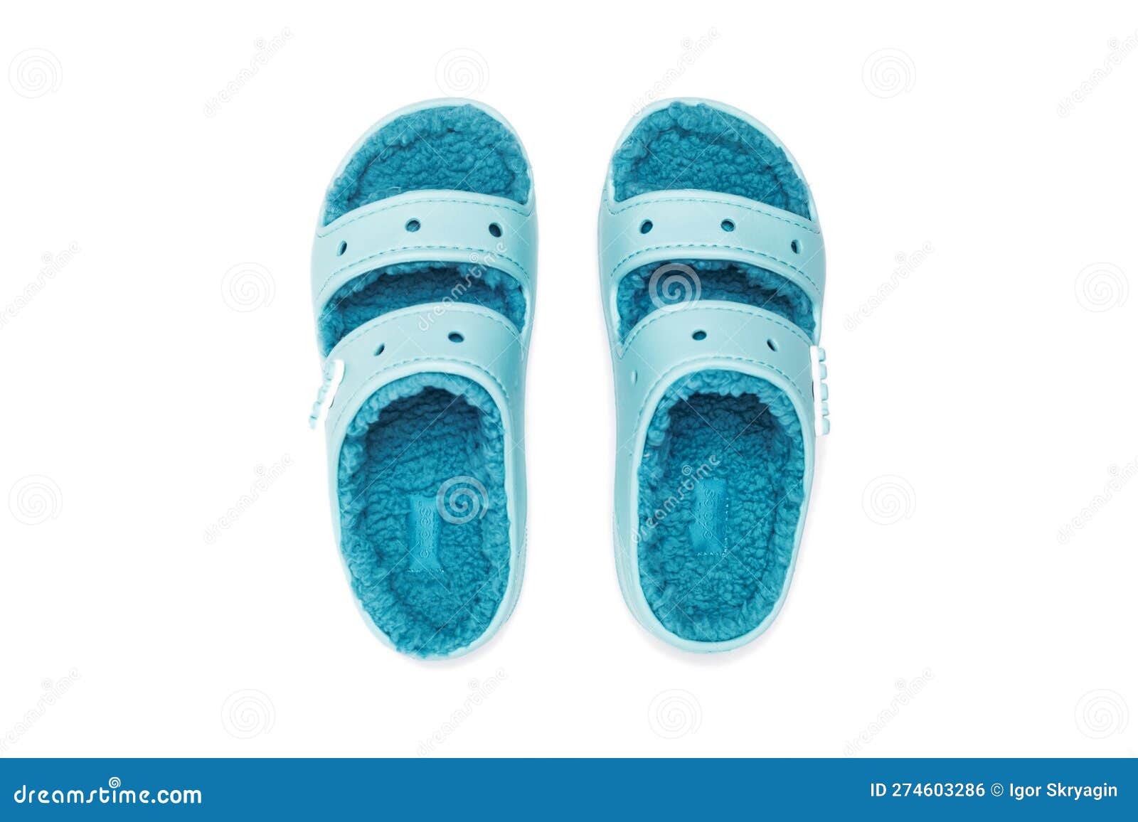 Close-up of Blue Crocs Sandals. Isolated on White Background Editorial ...