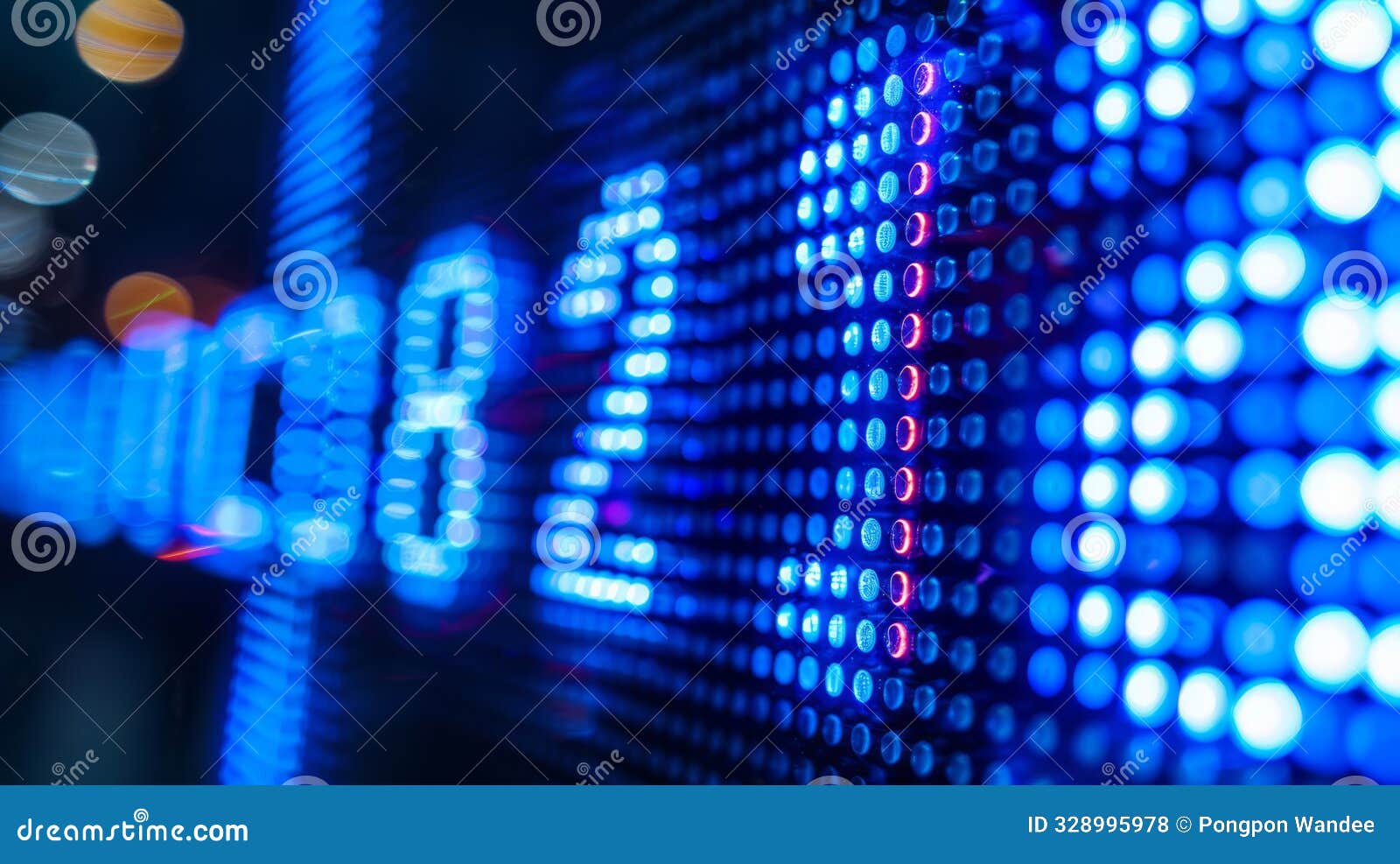 Close-Up of Blue Digital Clock Display Stock Illustration ...