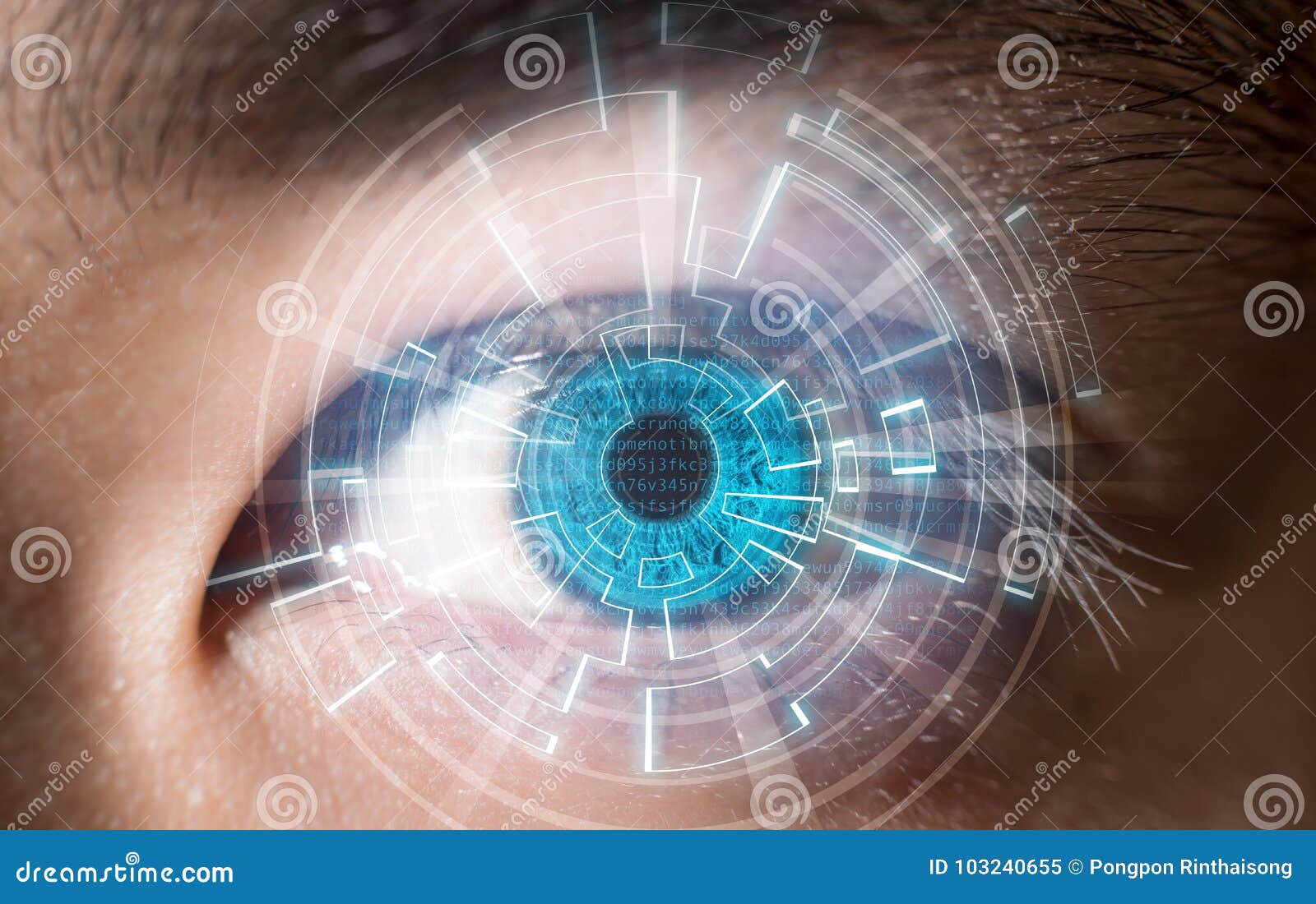 Close-up of Blue Eye Digital Scanning Technology Concept Stock Image ... Close-up of Blue Eye Digital Scanning Technology Concept Stock Image ...