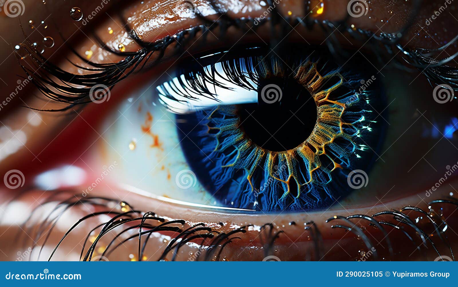 Close Up of a Blue Eye, Looking into the Camera Generated by AI Stock ...