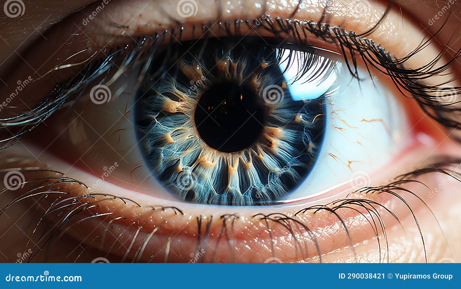 Close Up of a Blue Eye, Staring into the Camera Generated by AI Stock ...
