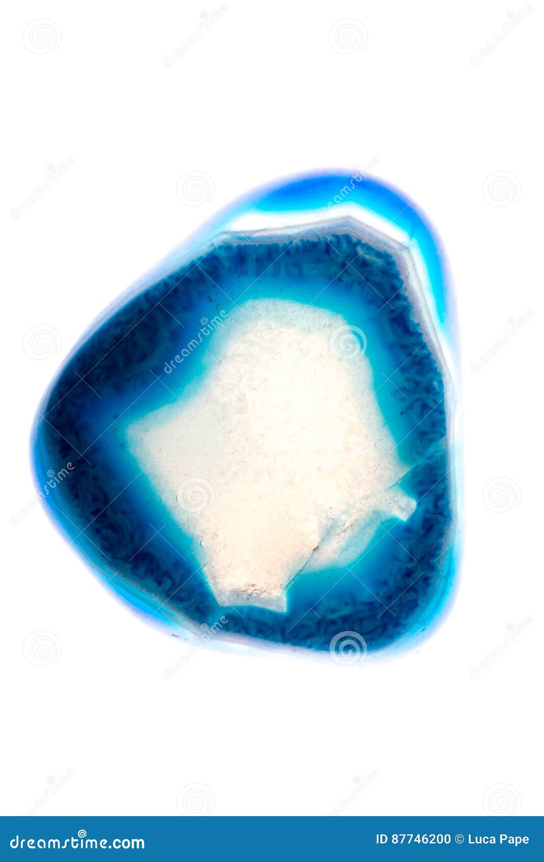 Close Up Blue Gem or Crystal Isolated with White Background Stock Photo ...