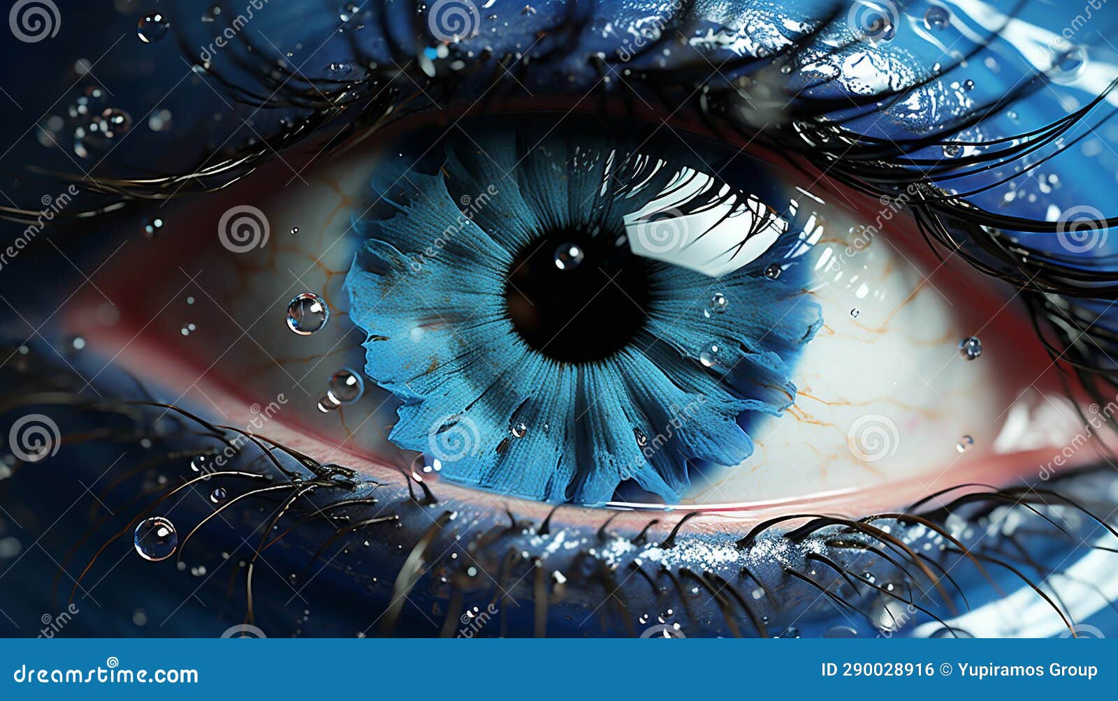 A Close Up of a Blue Human Eye, Macro and Beautiful Generated by AI ...