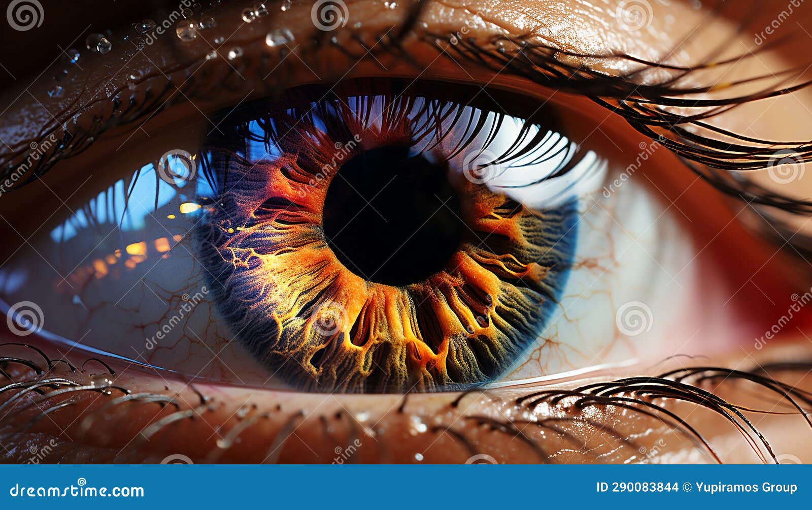 Close Up of a Blue Iris, a Beautiful Abstract Reflection of Nature ...