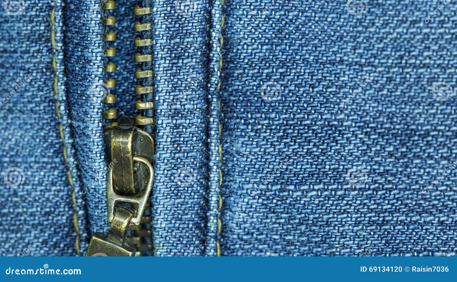Close-up Blue Jean and Zipper for Texture and Background. Stock Photo ...