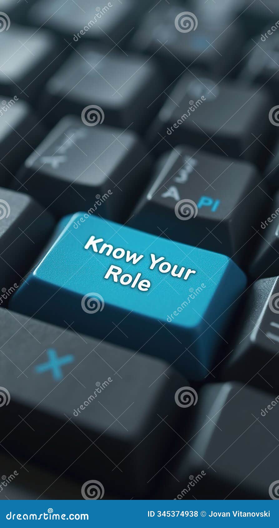 Close-Up of Blue Know Your Role Keyboard Button Stock Illustration ...