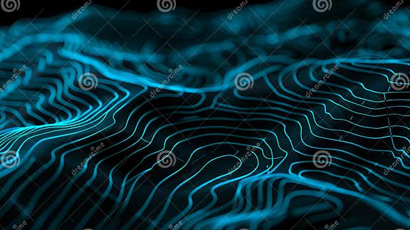 A Close Up of a Blue Line on Black Stock Photo - Image of curve, swirl ...