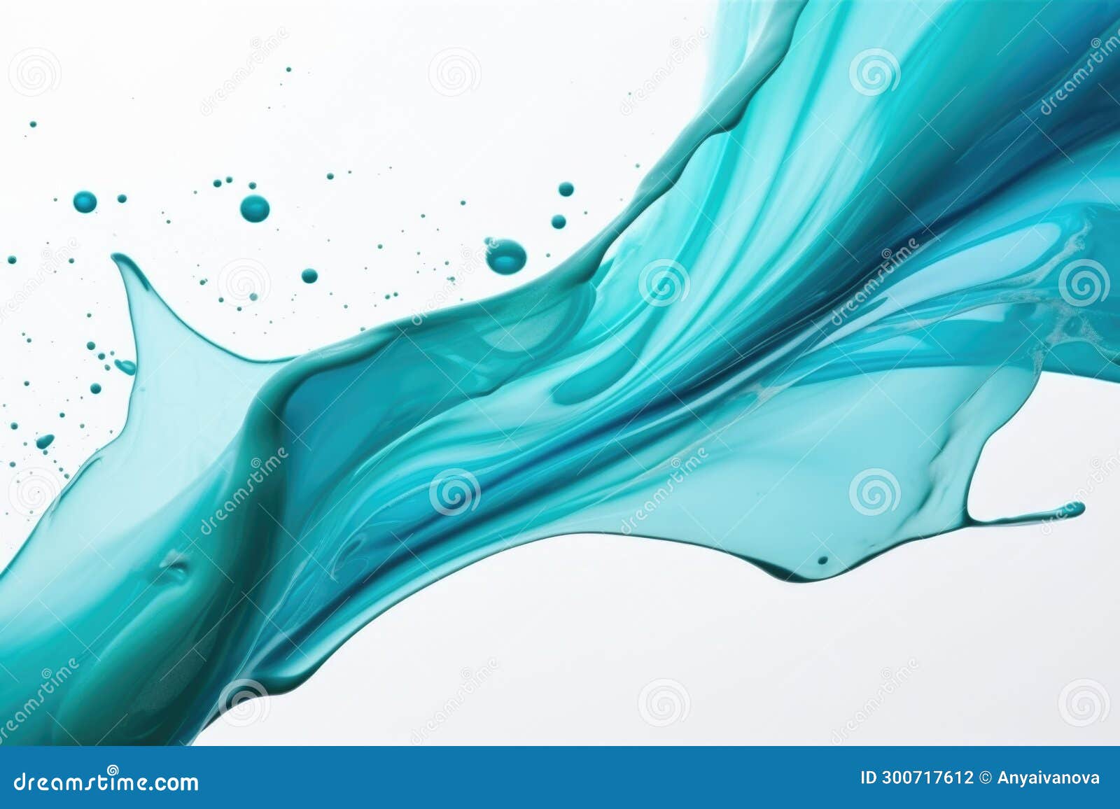 A Close Up of a Blue Liquid Wave, Close Up View of a Tile, Cyan Colored ...