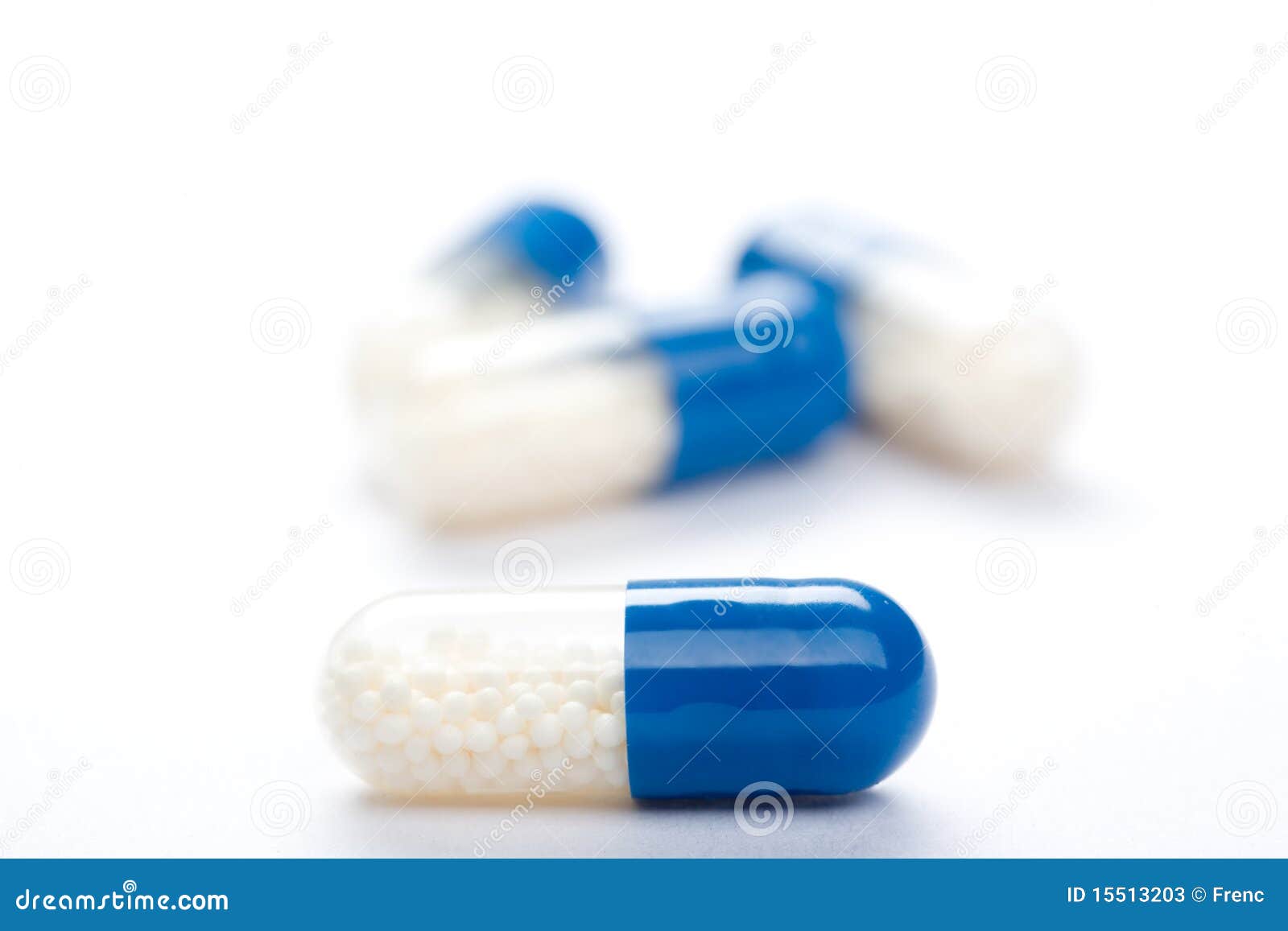 Close-up of Blue Medical Capsules Isolated Stock Image - Image of ...
