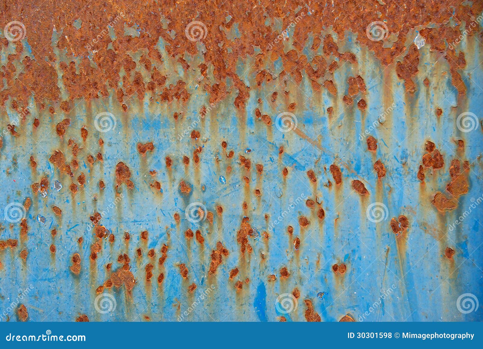 Blue Metal with Rust stock photo. Image of detail, oxidation - 30301598