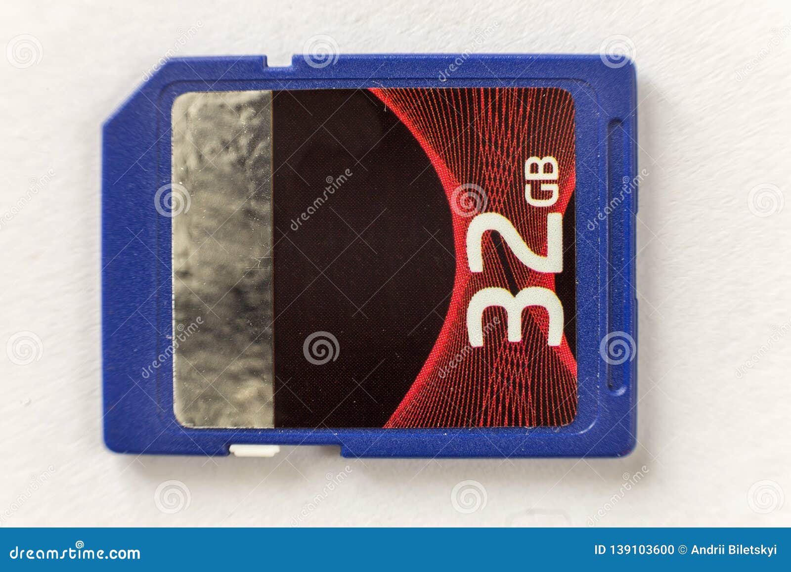 Close-up of Blue Micro SD Memory Card Isolated on White Copy Space ...