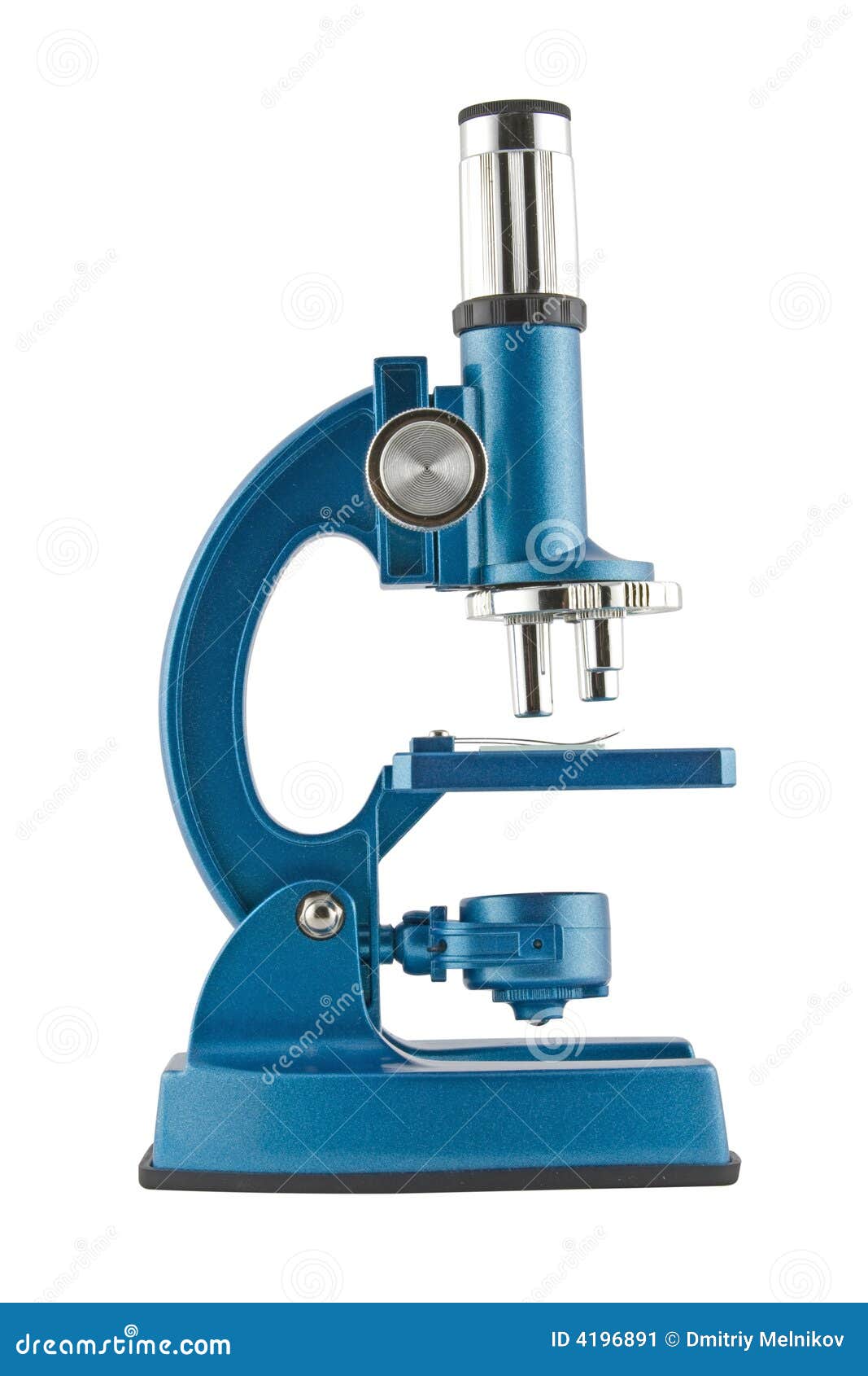 Close-up Of A Blue Microscope Stock Image - Image: 4196891
