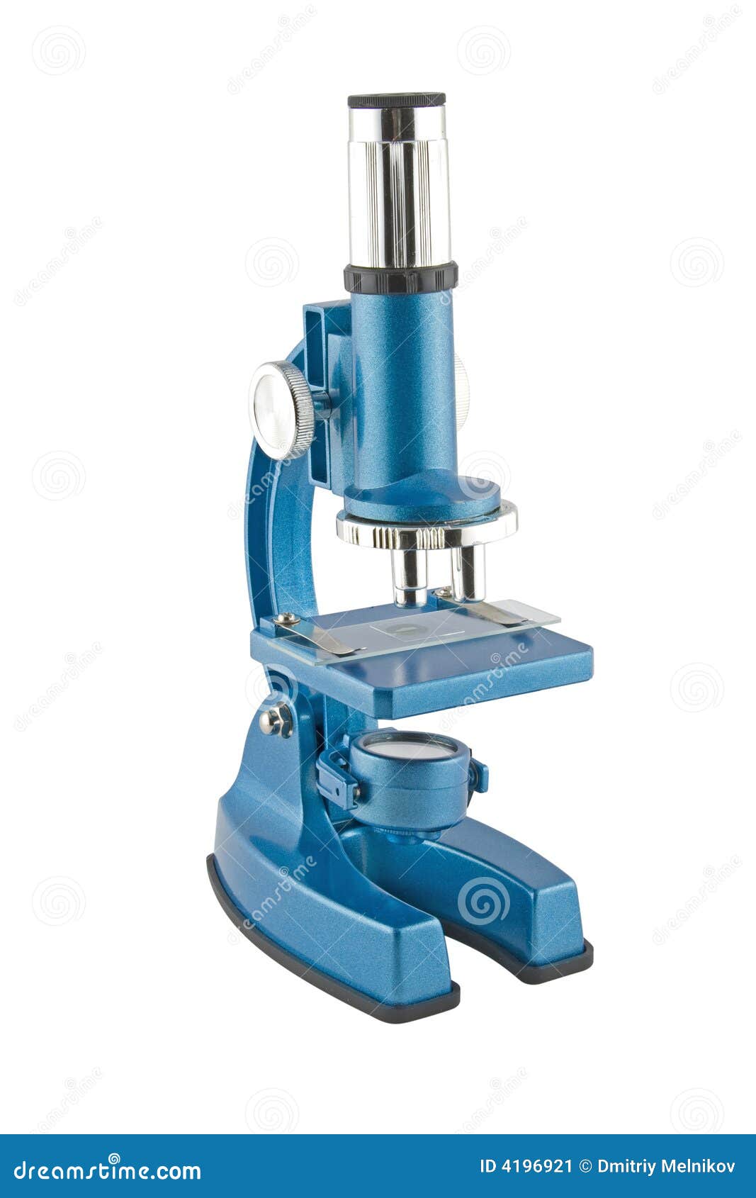 Close-up of a Blue Microscope Stock Image - Image of laboratory, macro ...