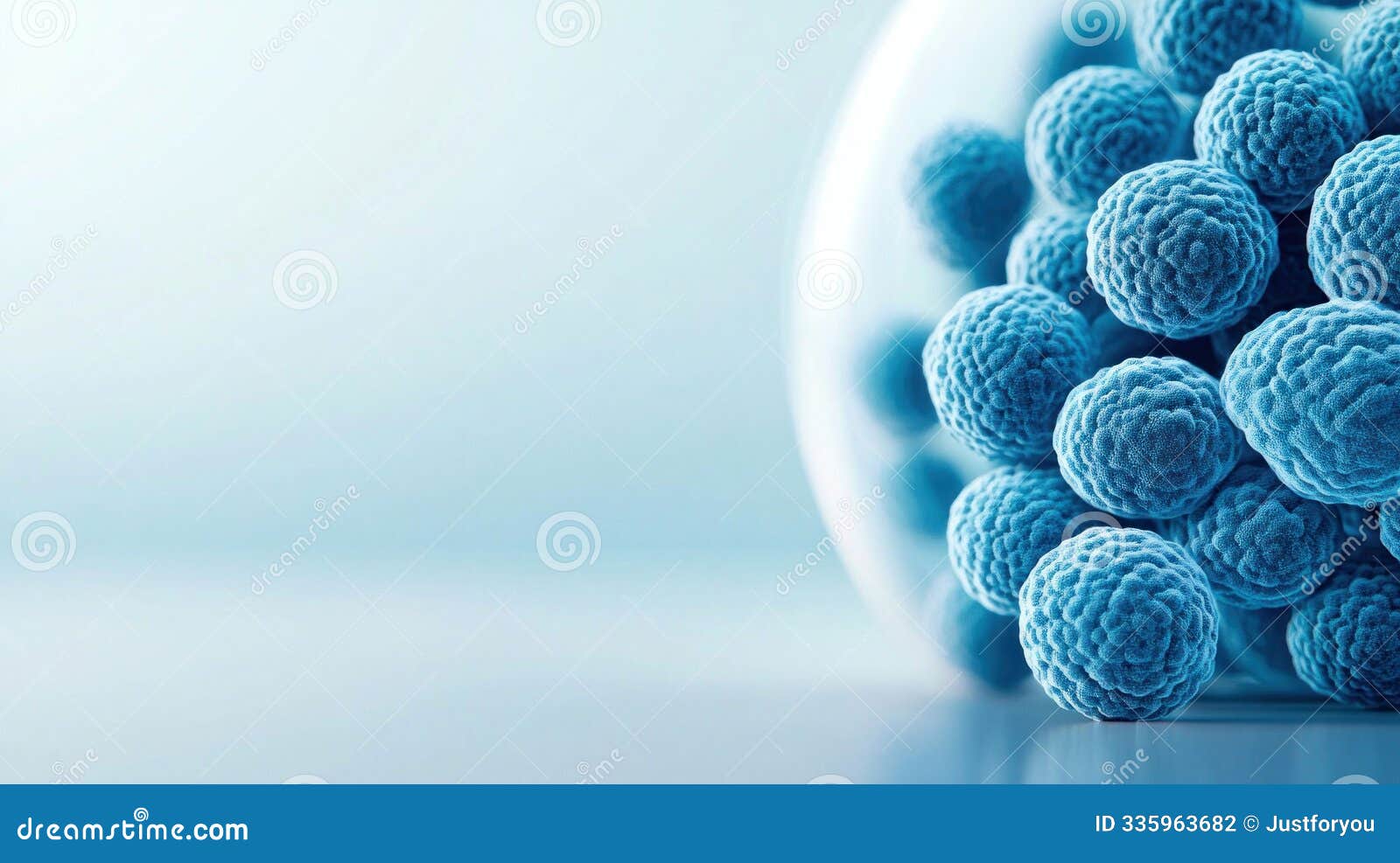 Blue Microscopic Entities With Protruding Structures Resembling ...