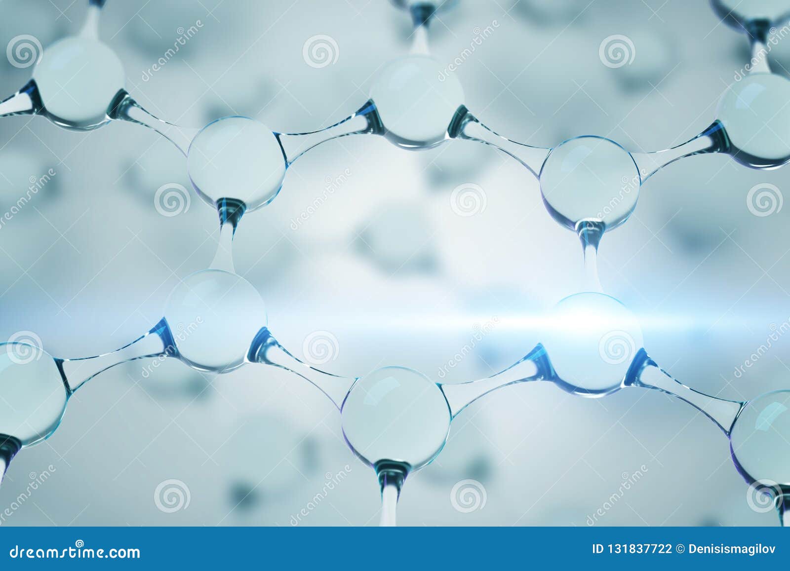 Close Up of Blue Molecules Over Blue Stock Illustration - Illustration ...