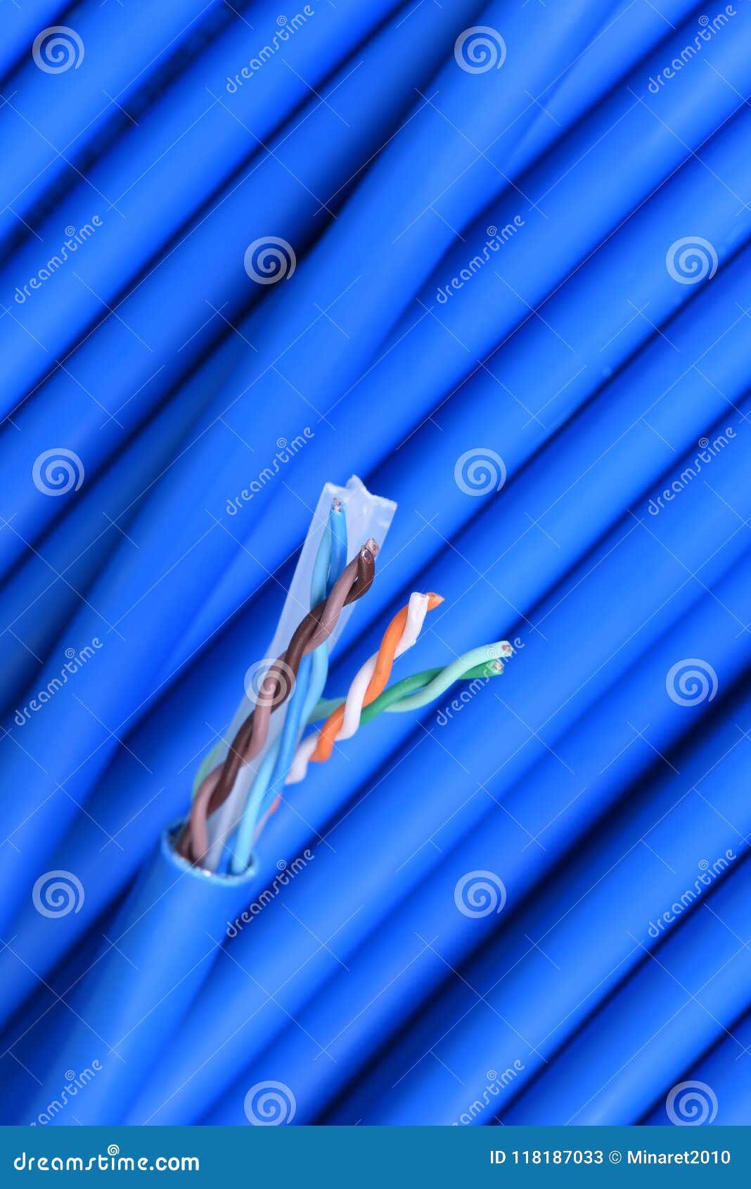 Blue Network Computer Utp Cable Stock Image - Image of protection, wire ...