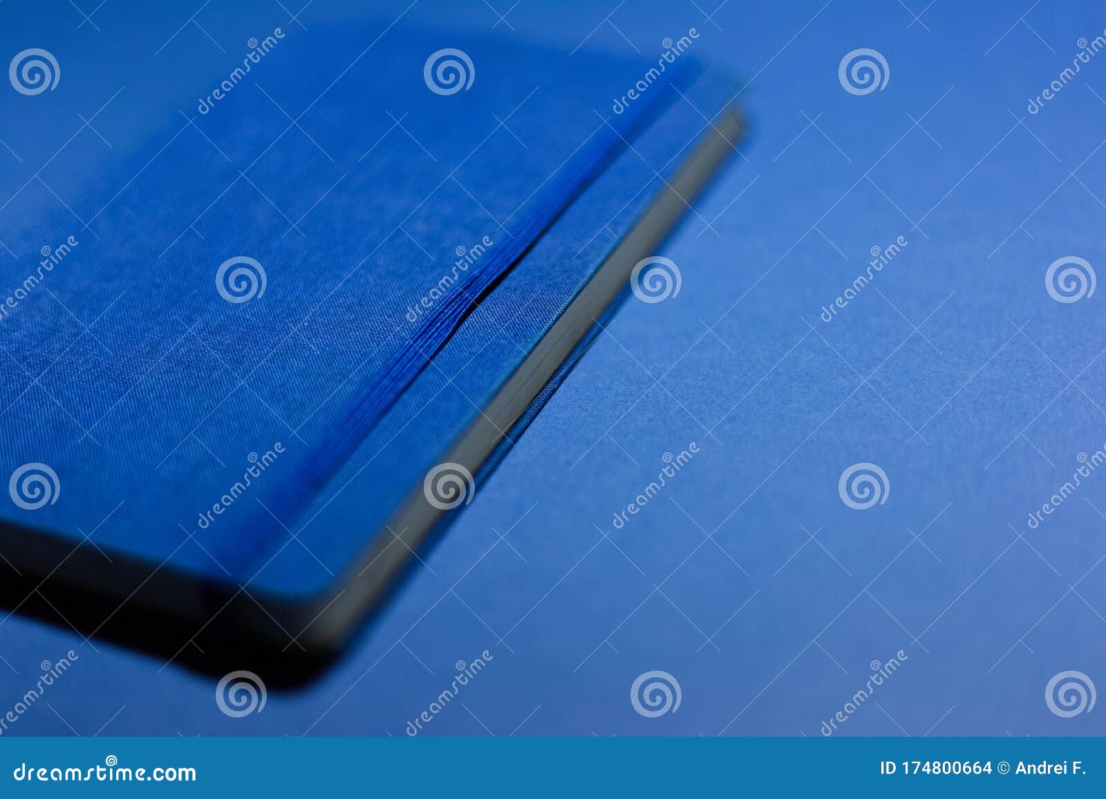 Close-up of Blue Notebook on Blue Background. Stock Photo - Image of ...