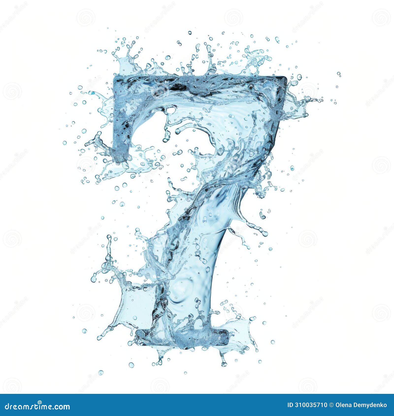Close-up of a Blue Number Seven on a White Background. Text Made of ...