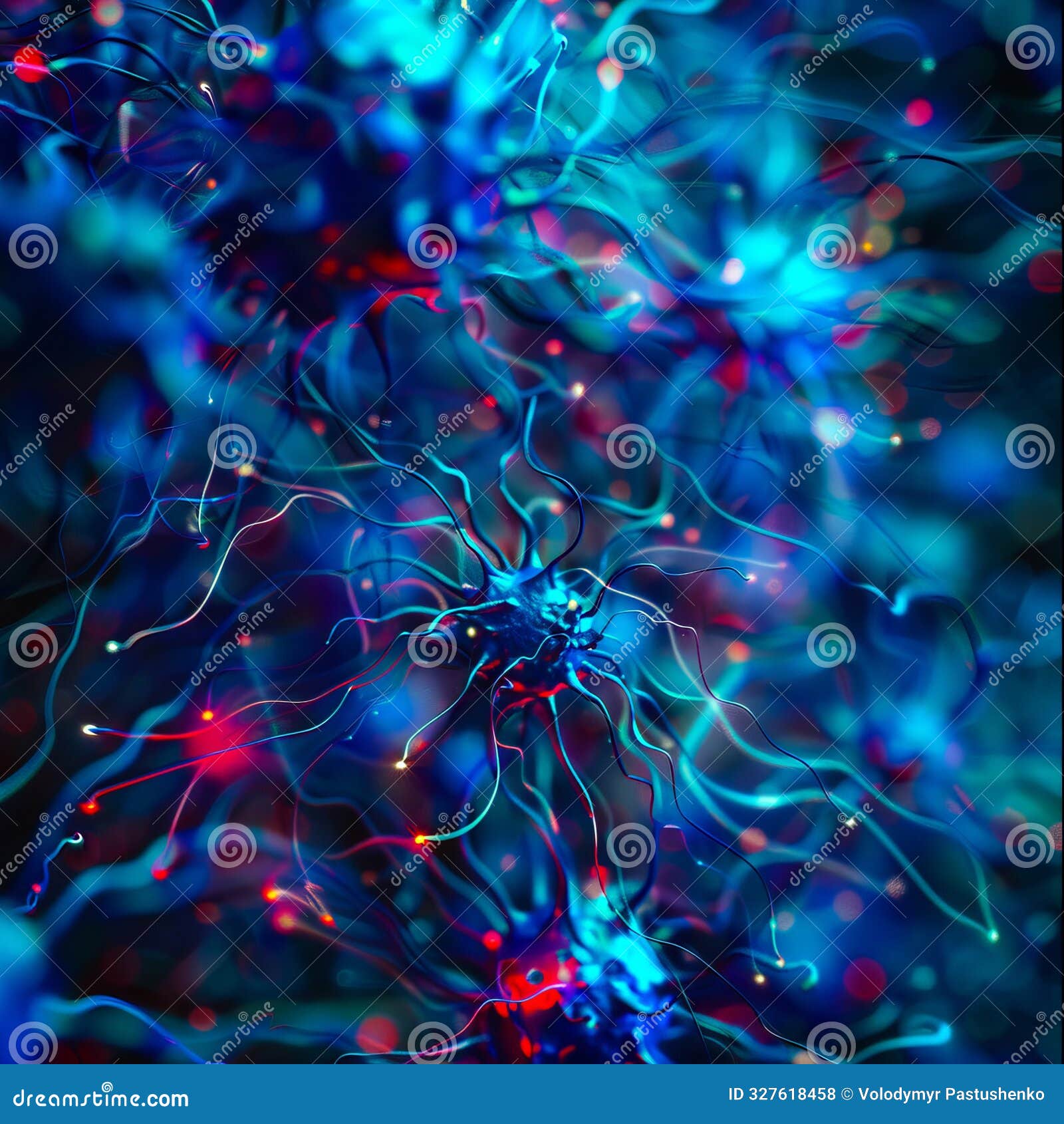 A Close Up of a Blue and Red Cell Stock Photo - Image of light ...