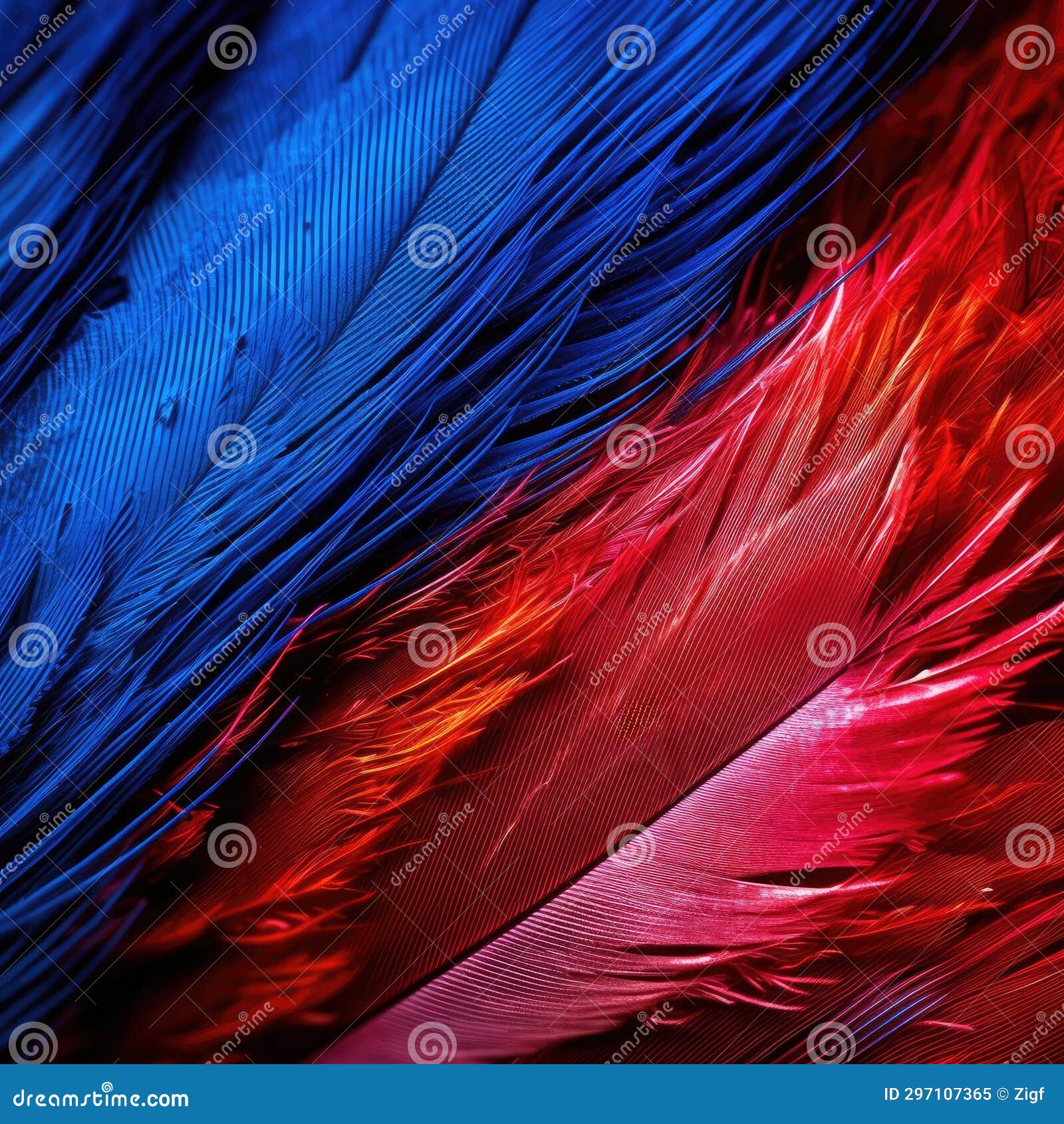 Close Up of Blue and Red Feathers Stock Illustration - Illustration of ...