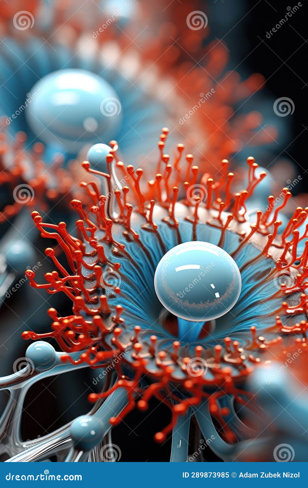A Close Up of a Blue and Red Object Stock Illustration - Illustration ...