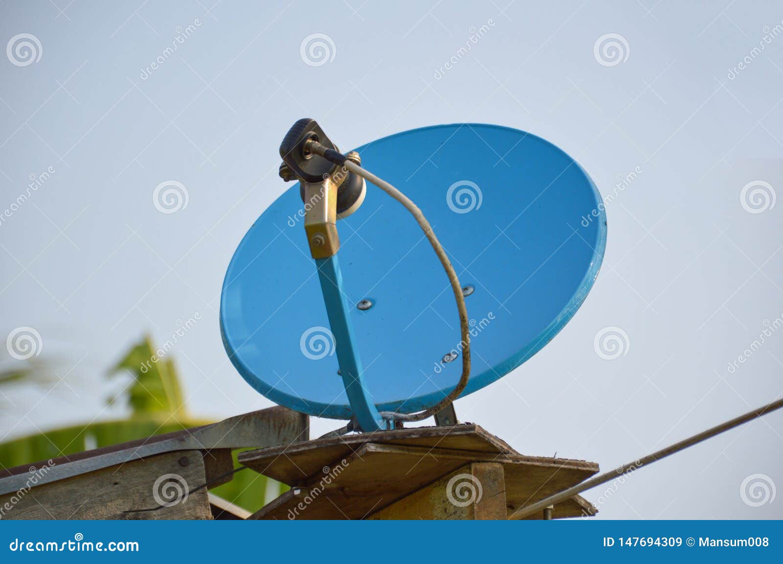 Blue satellite dish stock image. Image of communication - 147694309