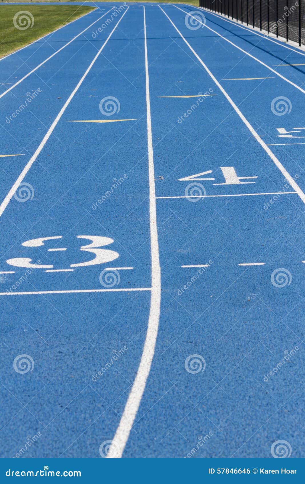 Close Up of Blue School Track Stock Photo - Image of determination ...