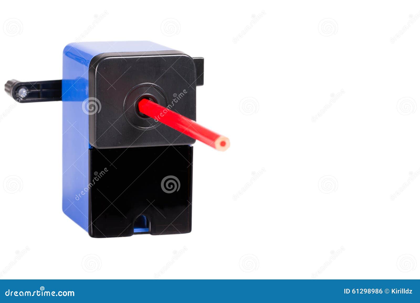 Close-up of a Blue Sharpener with Pencil Stock Photo - Image of blue ...