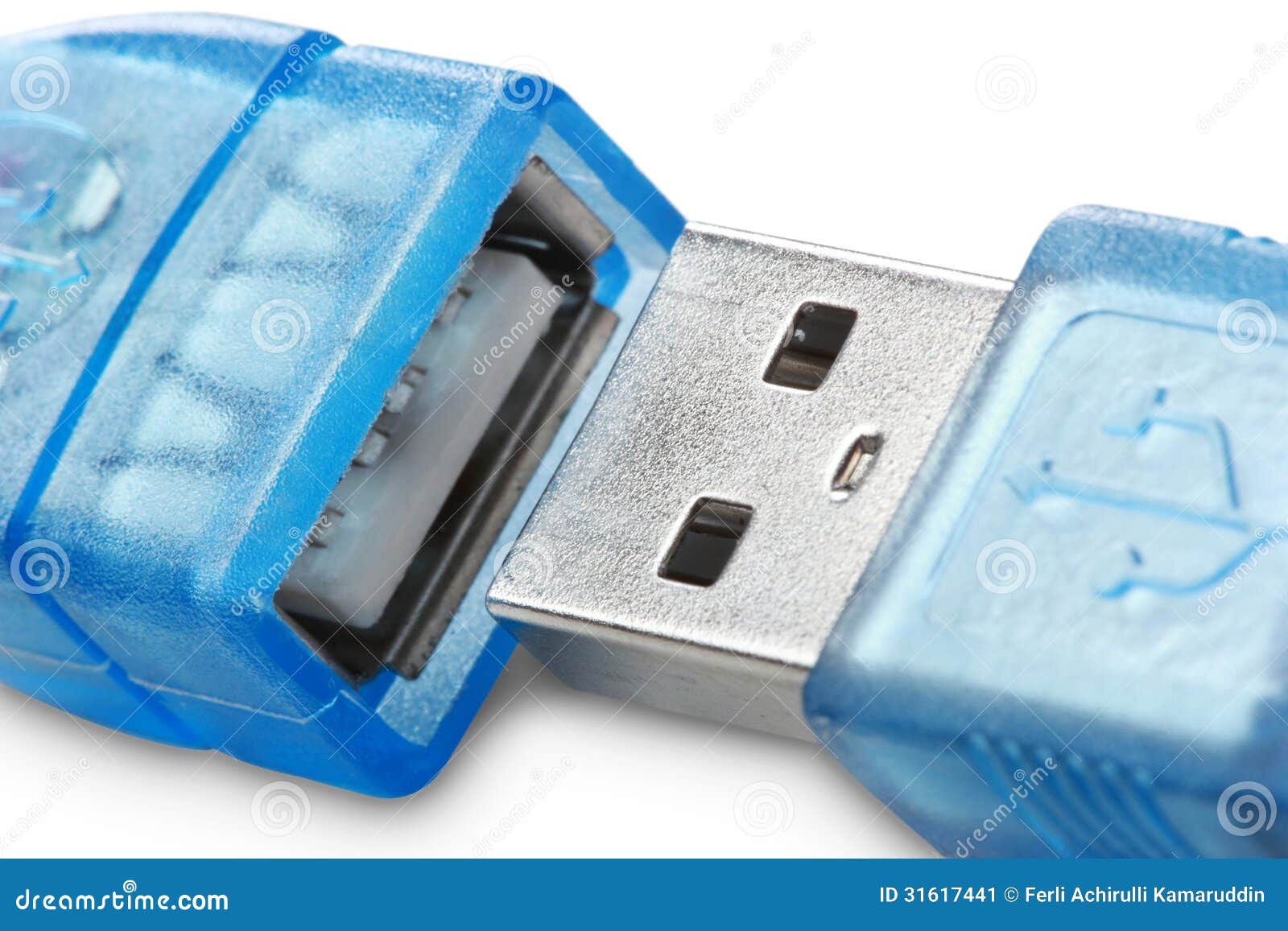 Close Up of Blue Usb Plug Cable Stock Image - Image of industrial ...