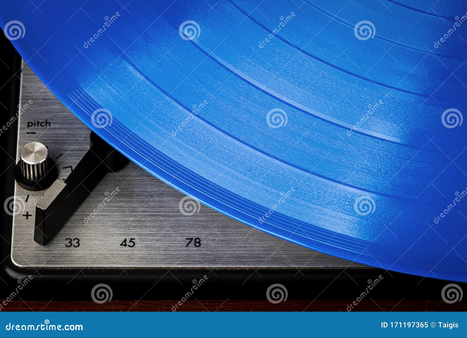 Close Up of Blue Vinyl Surface Stock Image - Image of disc, sound ...