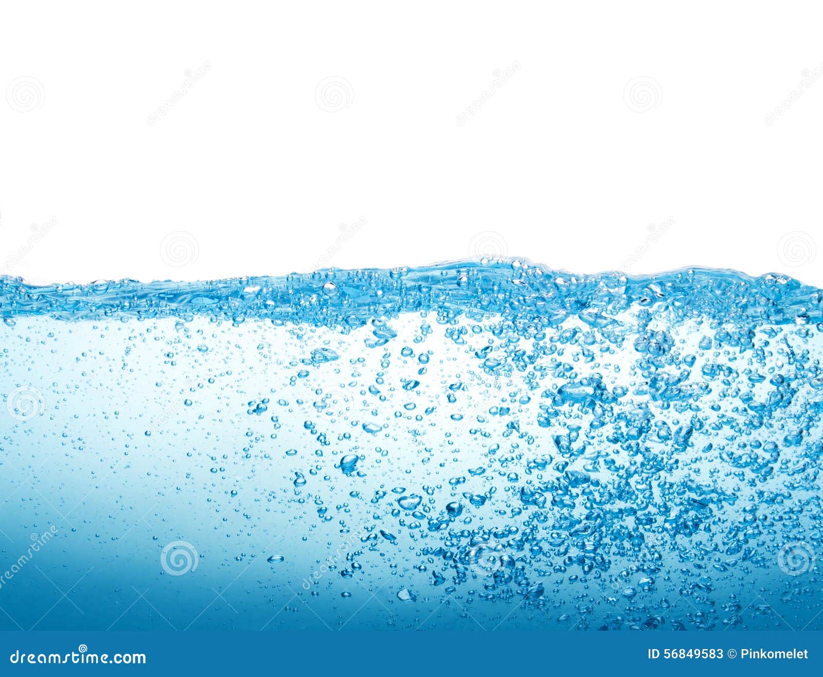 Close Up Blue Water Splash with Bubbles on White Background Stock Image ...