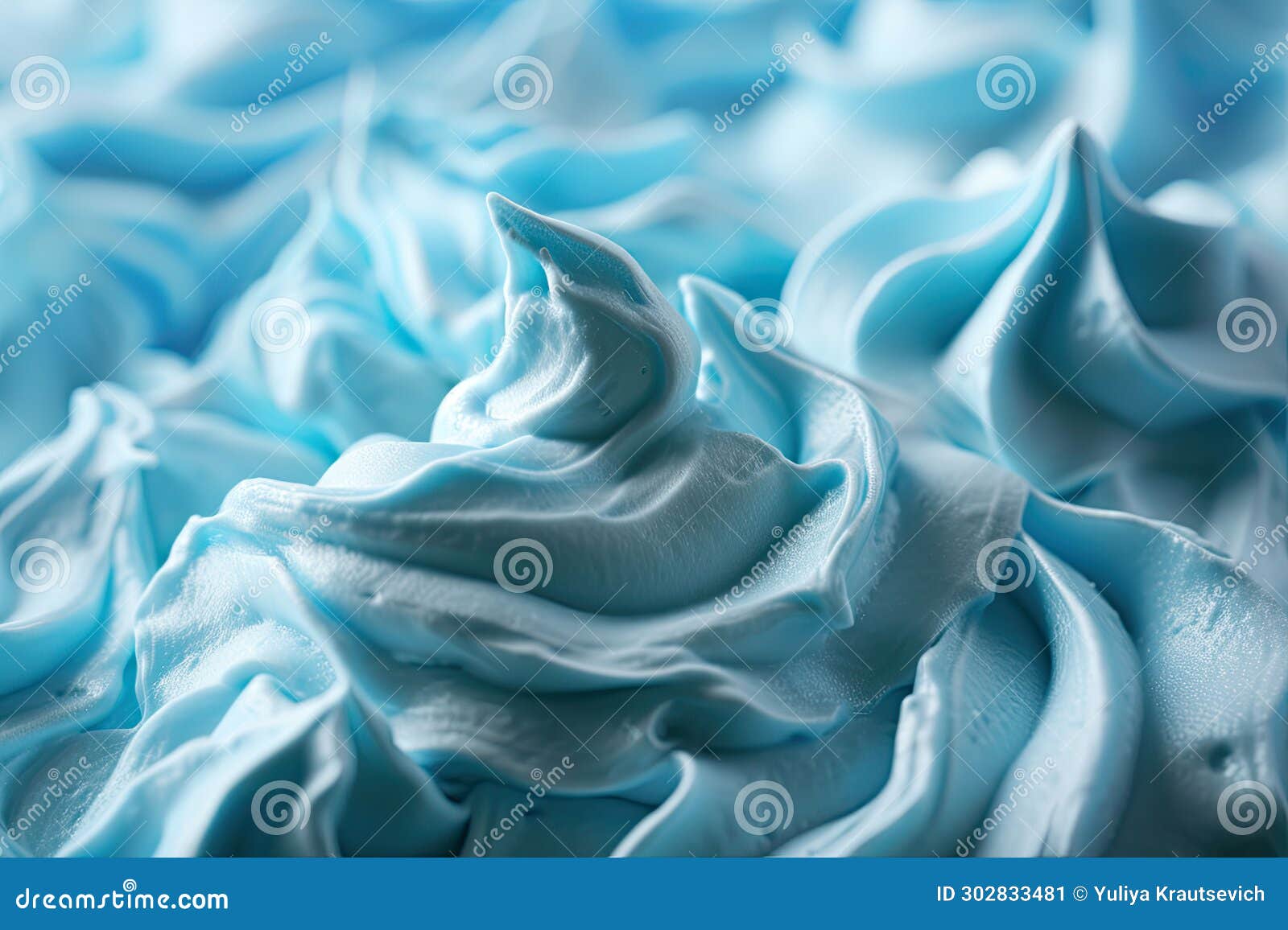 Close Up of Blue Whipped Cream Texture for Background and Design Stock ...