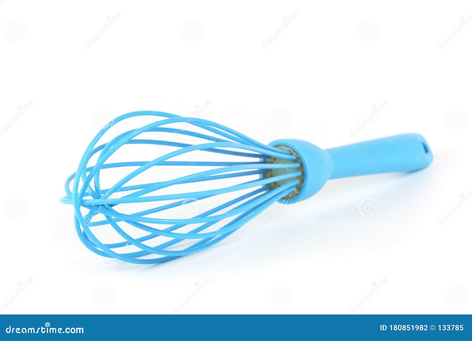 Close-up Blue Whisk with Shadows Isolated on White Background Stock ...