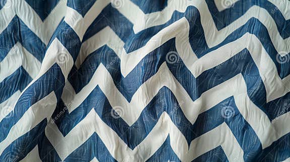 Close Up of Blue and White Zigzag Pattern Fabric Texture Background ...