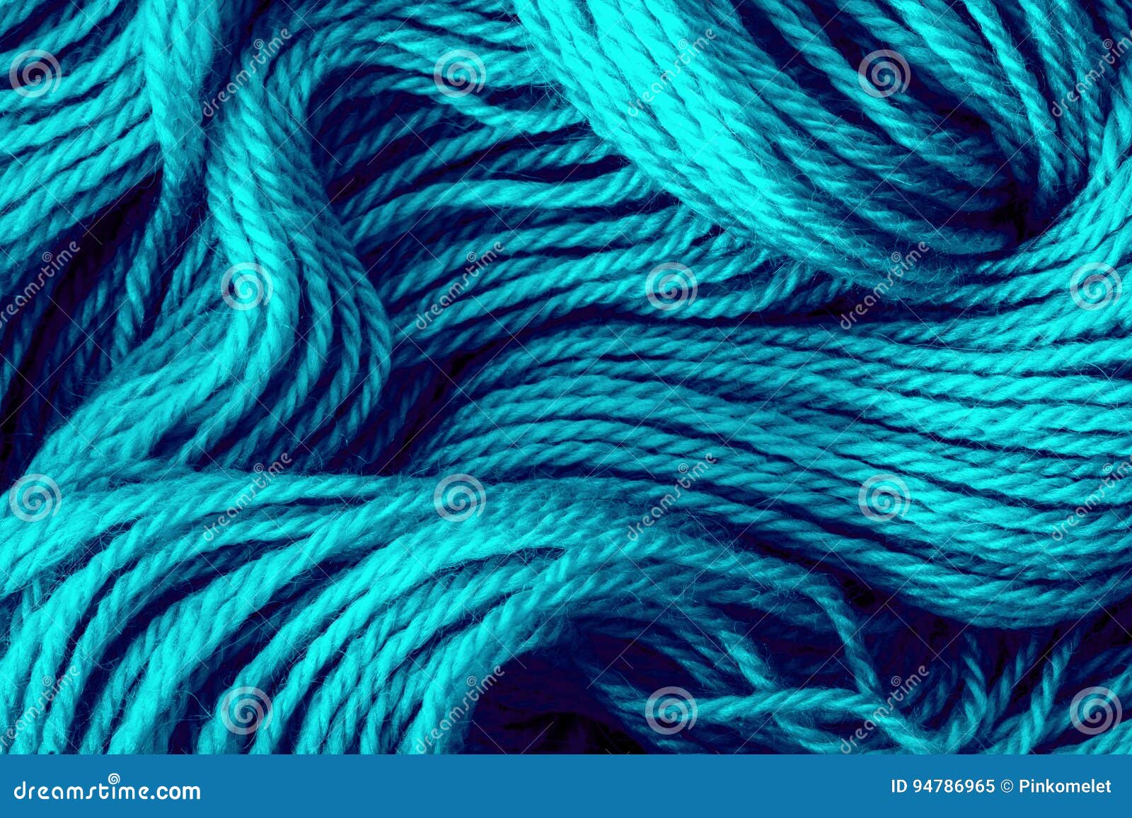 Close Up the Blue Yarn Thread As Abstract Background Stock Image ...