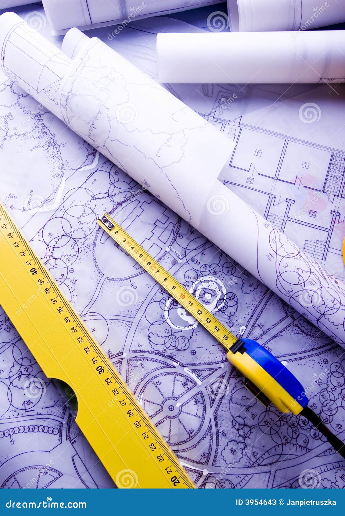 Close up of a blueprint stock image. Image of industrial - 3954643