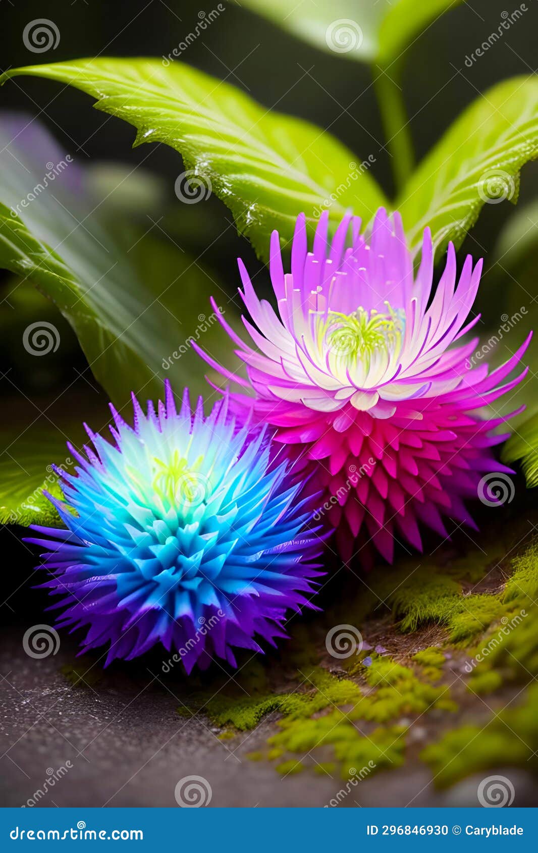 Magic flowers. stock illustration. Illustration of decorative - 296846930