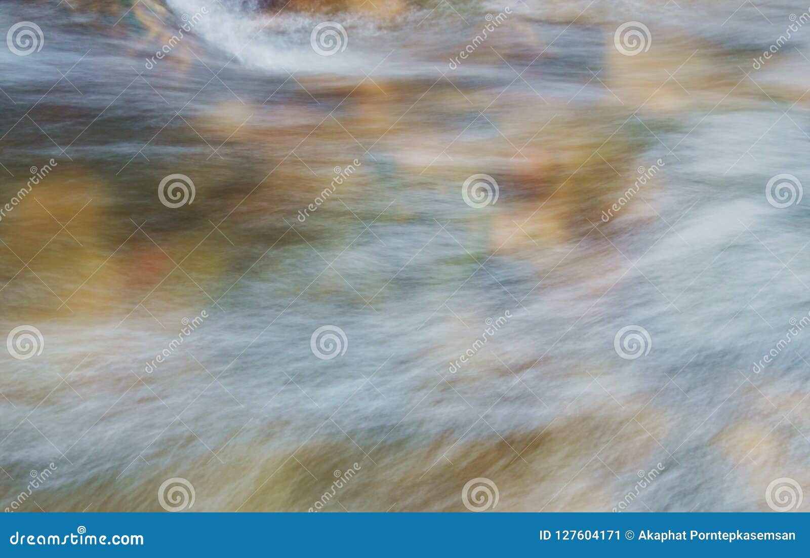Close Up of Blurry Water Flowing on River in Forest Stock Image - Image ...