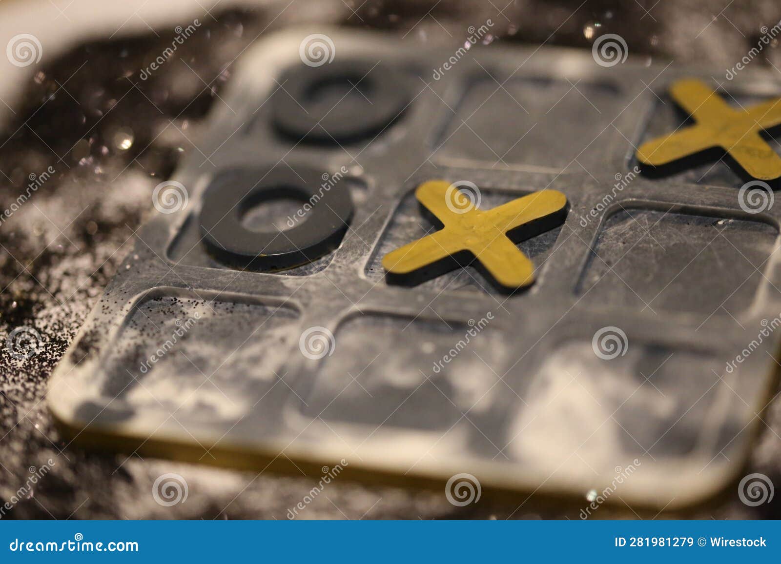 Close-up of a Board Game with Tic Tac Toe Game Pieces Stock ...