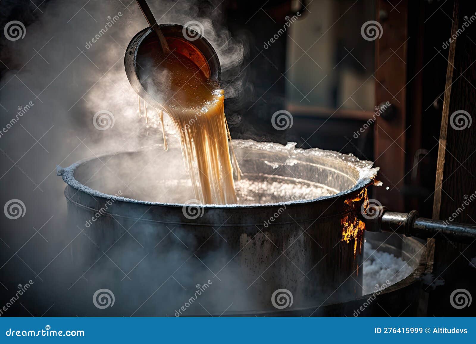 Maple Sap Evaporator Being Used To Create Pure Maple Syrup From Fresh ...