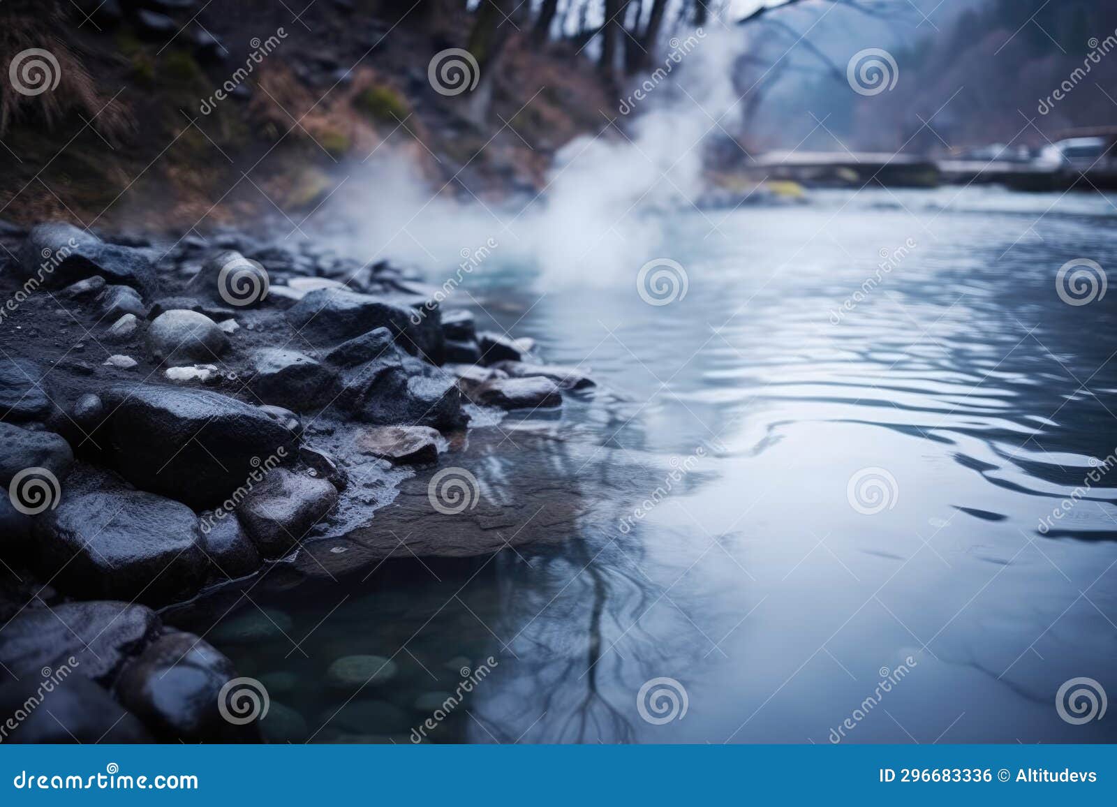 Close-up of Boiling Water of Black Hot Spring Stock Illustration ...