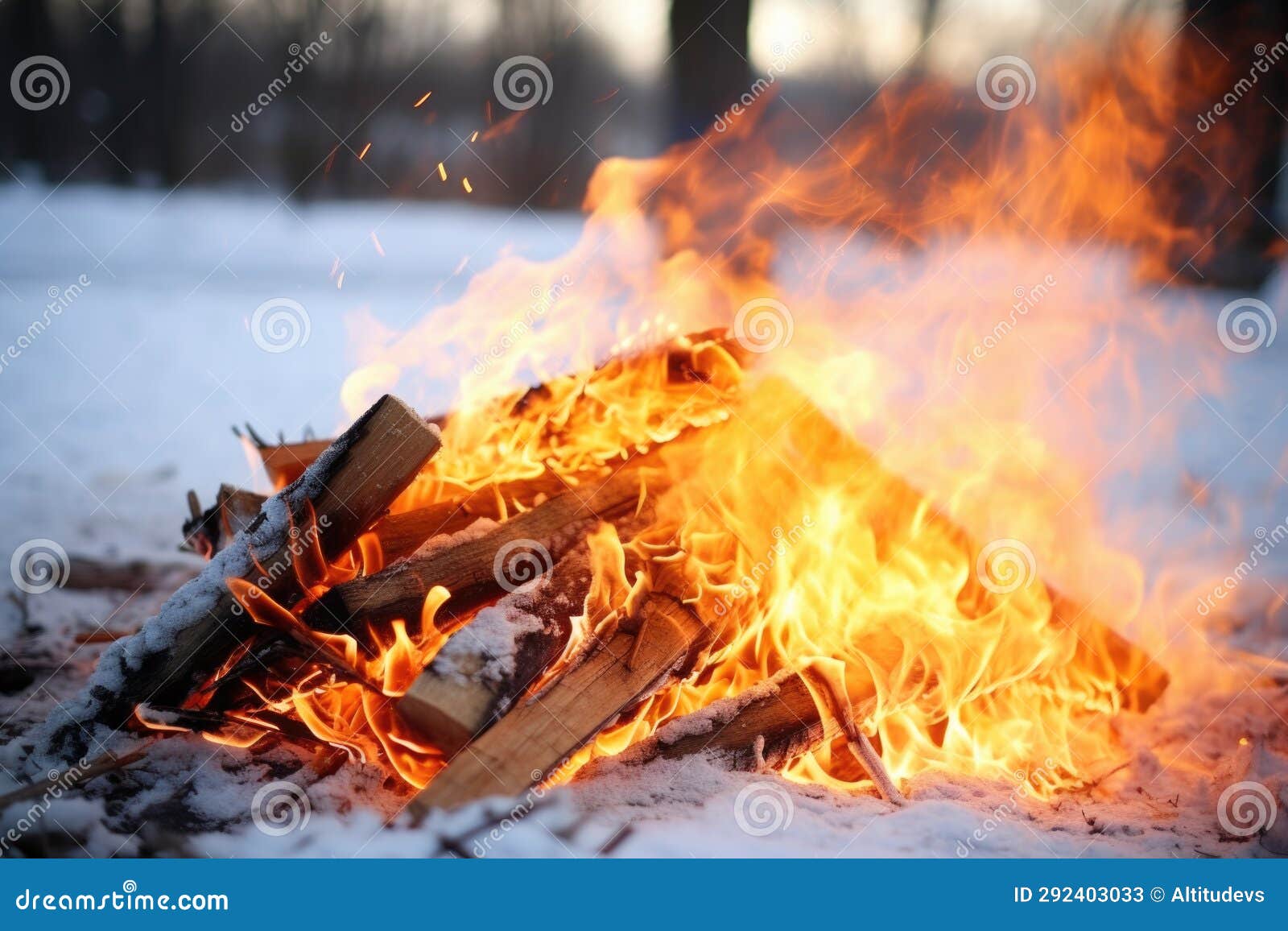 Close-up of Bonfire Flames Leaping in Cold Air Stock Image - Image of ...