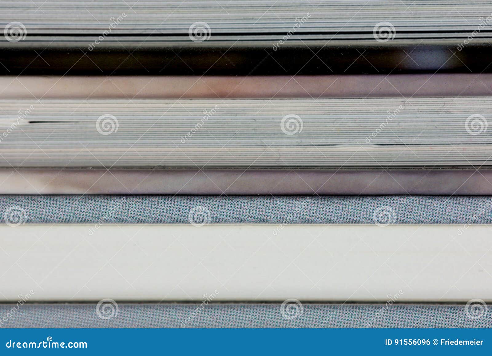 Close-up of a the Book Edge of Three Colored Books Stock Photo - Image ...