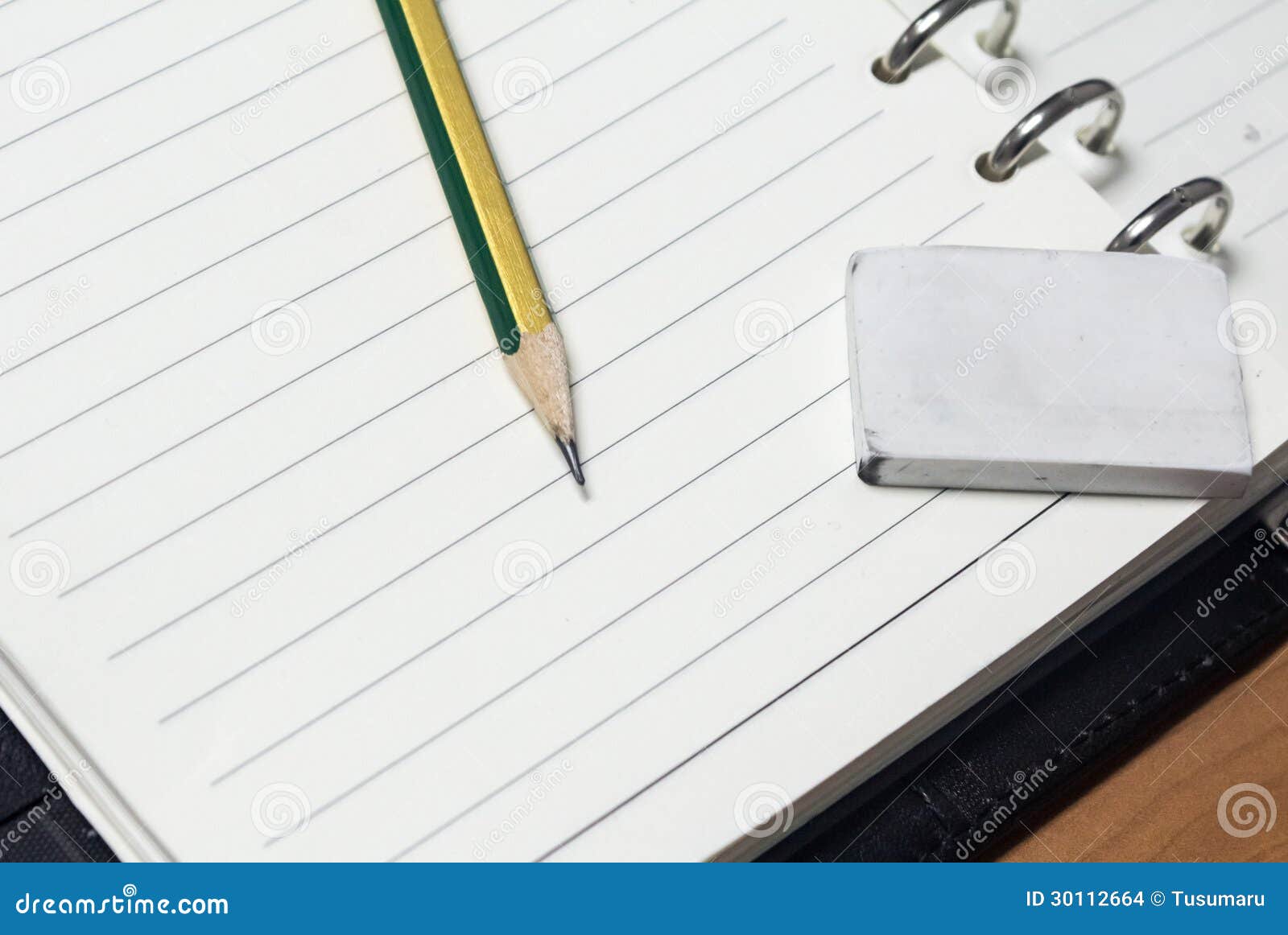 Book pencil and eraser. stock photo. Image of draw, simple - 30112664