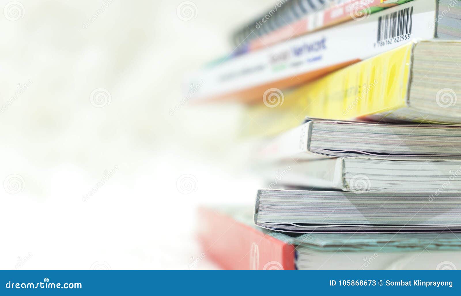 Close Up Book Stacked Background Stock Image - Image of library ...
