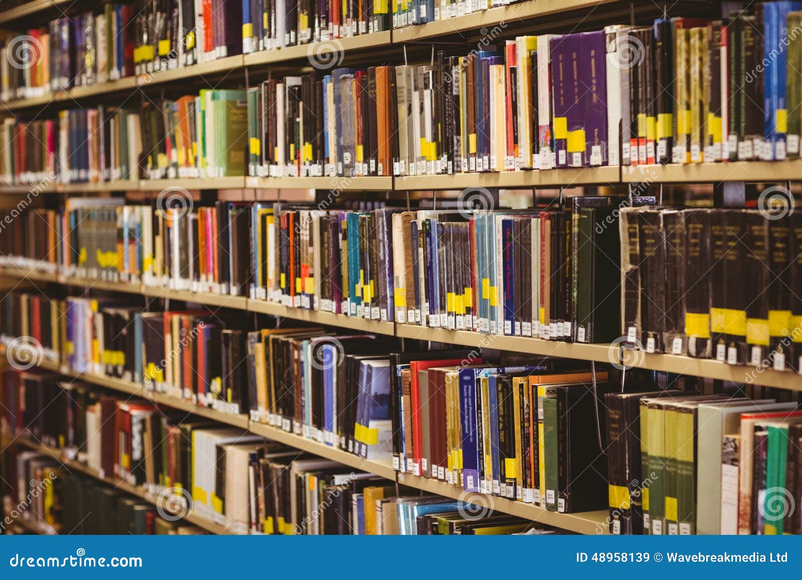 Close up of a bookshelf stock image. Image of higher - 48958139